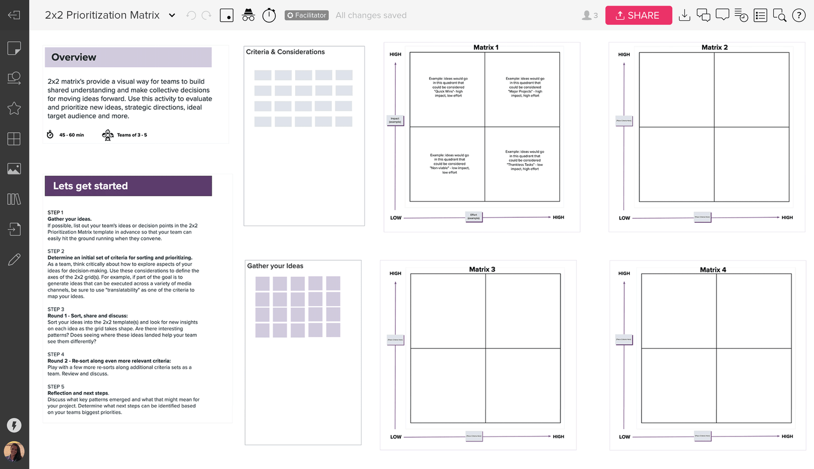 Creative Matrix Template | MURAL